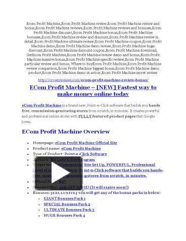 PPT – eCom Profit Machine review and (GET) +100 items bonus pack PowerPoint presentation | free ...