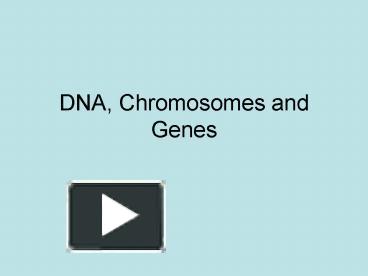 DNA, Chromosomes and Genes presentation | free to view