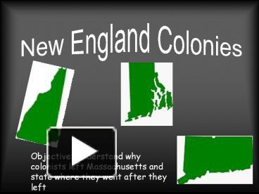PPT – New England Colonies PowerPoint presentation | free to view - id ...