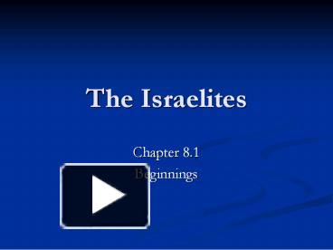 PPT – The Israelites PowerPoint presentation | free to view - id ...