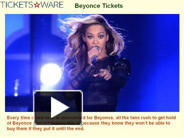 Beyonce Tickets presentation | free to download