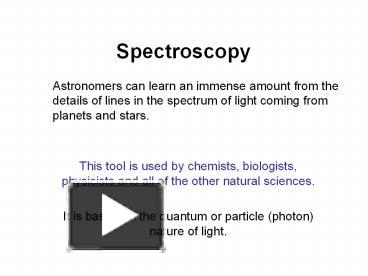 Spectroscopy presentation | free to download