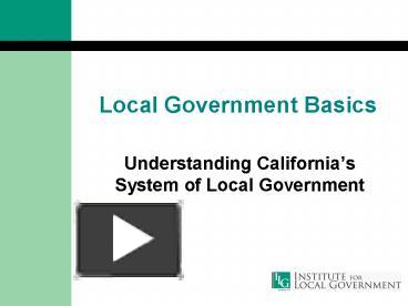 Local Government Basics presentation | free to download