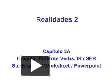PPT – Realidades 2 PowerPoint presentation | free to download - id ...
