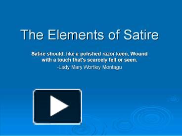 The Elements of Satire presentation | free to view