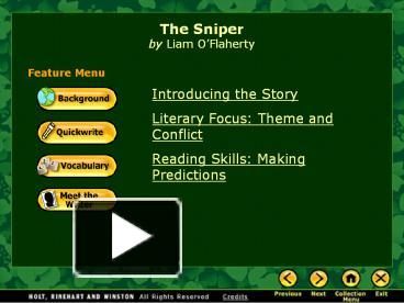 PPT – The Sniper by Liam O PowerPoint presentation | free to view - id ...
