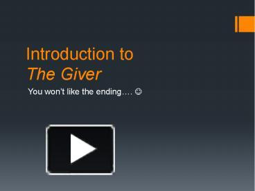 Introduction to The Giver presentation | free to download