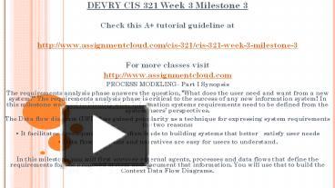 PPT – DEVRY CIS 321 Week 3 Milestone 3 PowerPoint presentation | free to download - id: 83908f-ODdjN