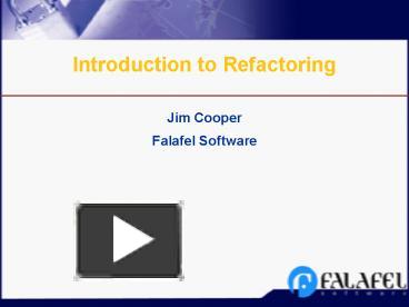 Introduction to Refactoring presentation | free to view