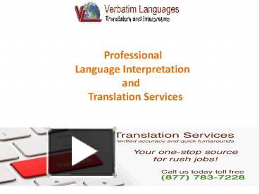 Welcome to Verbatim Languages presentation | free to download