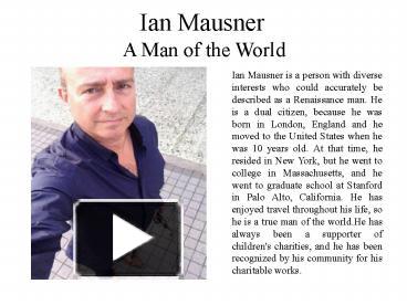 Ian Mausner - A Man of the World presentation | free to download
