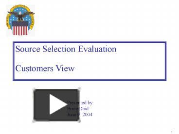 Source Selection Evaluation presentation | free to view