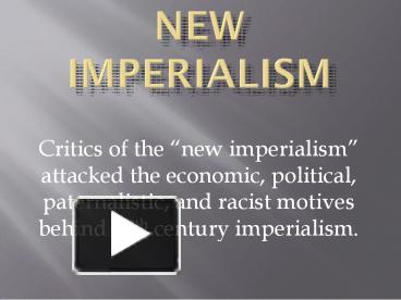 New Imperialism presentation | free to download