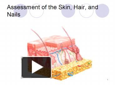 Assessment of the Skin, Hair, and Nails presentation | free to view