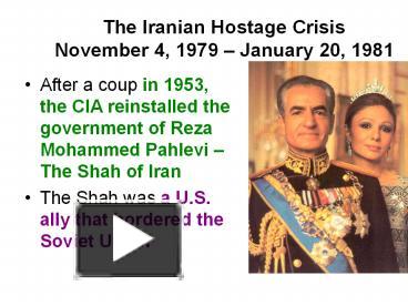 PPT – The Iranian Hostage Crisis November 4, 1979 PowerPoint ...