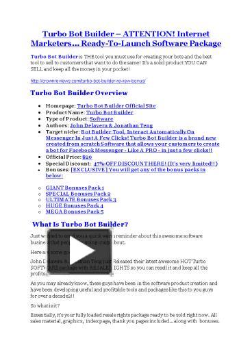 PPT – Turbo Bot Builder Review - SECRET of Turbo Bot Builder PowerPoint presentation | free to ...