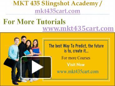 MKT 435 Slingshot Academy / mkt435cart.com presentation | free to download