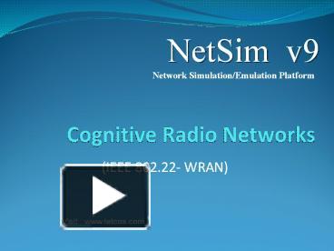 Cognitive Radio Network (IEEE 802.22 WRAN) presentation | free to download