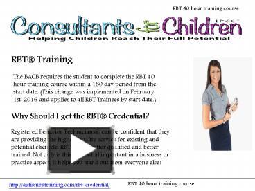 RBT 40 Hour Training Course presentation | free to download