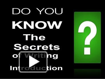 PPT – Do You Know The Secrets of Writing a Powerful Introduction ...