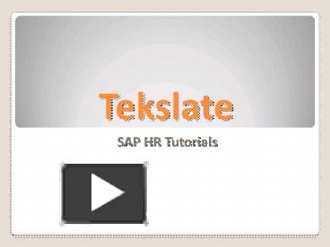 SAP HR Tutorial presentation | free to download