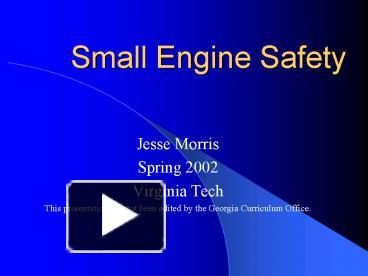 PPT – Small Engine Safety PowerPoint presentation | free to view - id ...