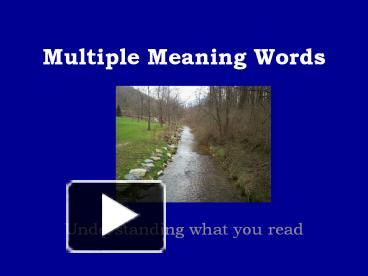Multiple Meaning Words presentation | free to download