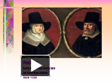 PPT – Puritans PowerPoint presentation | free to view - id: 848b27-MjBjY