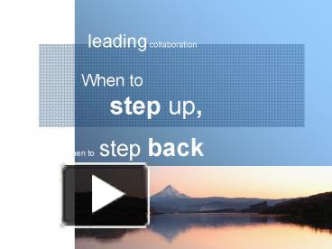 When to step up, presentation | free to download