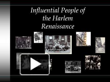 Influential People of the Harlem Renaissance presentation | free to ...