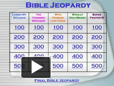 Bible Jeopardy presentation | free to view