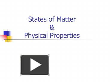 States of Matter presentation | free to view