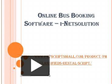 PPT – Online Bus Booking Software – i-Netsolution PowerPoint presentation | free to download ...