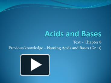 PPT – Acids and Bases PowerPoint presentation | free to download - id ...