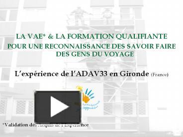 LA VAE* presentation | free to view