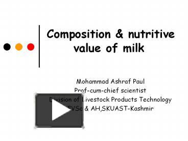 Composition of milk presentation | free to download