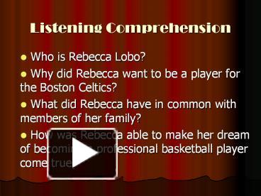 Listening Comprehension presentation | free to download