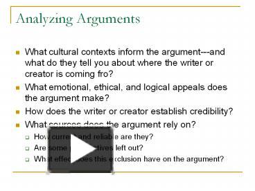Analyzing Arguments presentation | free to download
