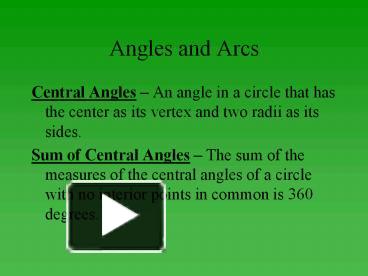 Angles and Arcs presentation | free to view