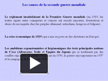 Les causes de la seconde guerre mondiale presentation | free to download
