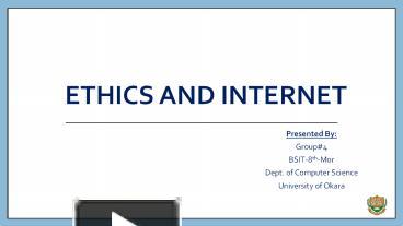 Internet and Ethics presentation | free to download
