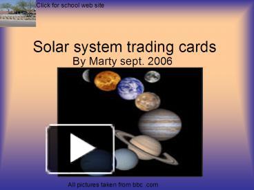 Solar system trading cards presentation | free to view