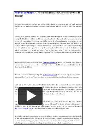 Ppt Phalcon Developer 7 Recommendations Plan A Successful Website Redesign Powerpoint 
