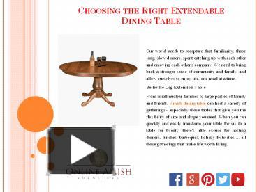 PPT – Choosing the Right Extendable Dining Table PowerPoint presentation | free to download - id ...