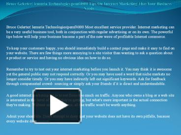 Bruce Gelerter| lemuria Technologies|pemf4000 Tips For Marketing On The Internet That Really ...