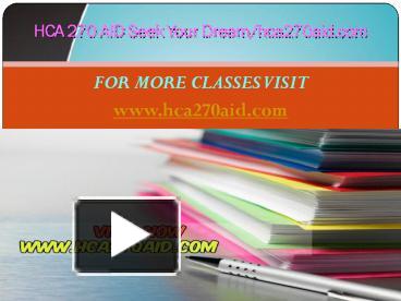 HCA 270 AID Seek Your Dream/hca270aid.com presentation | free to download