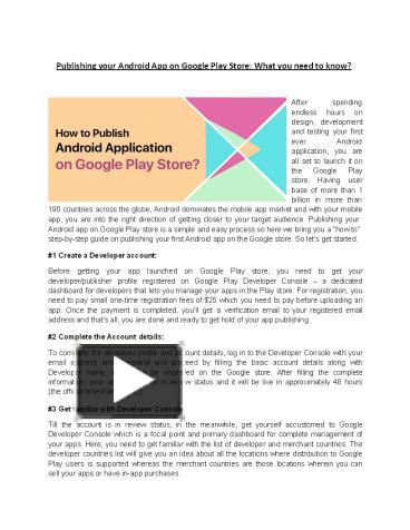 How to Publish Android Application on Google Play Store? presentation | free to download