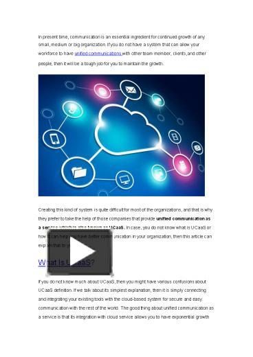 PPT – What Is UCaaS? PowerPoint presentation | free to download - id: 876b58-NzNiZ