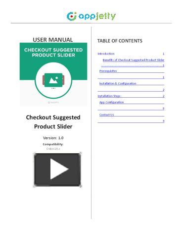 PPT – Odoo Checkout Suggested Product Slider App: User Manual PowerPoint presentation | free to ...