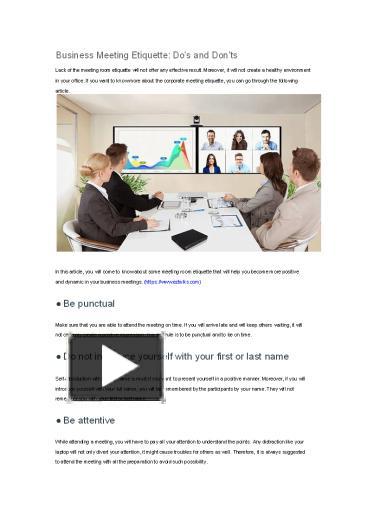 ezTalks: Business Meeting Etiquette You Must Know presentation | free ...